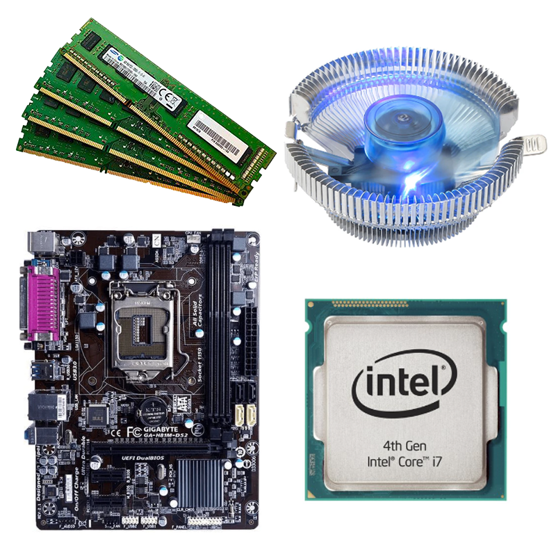 i7 4th Gen CPU, 16GB RAM, Blue LED CPU FAN, H81 Motherboard Combo - xtrader